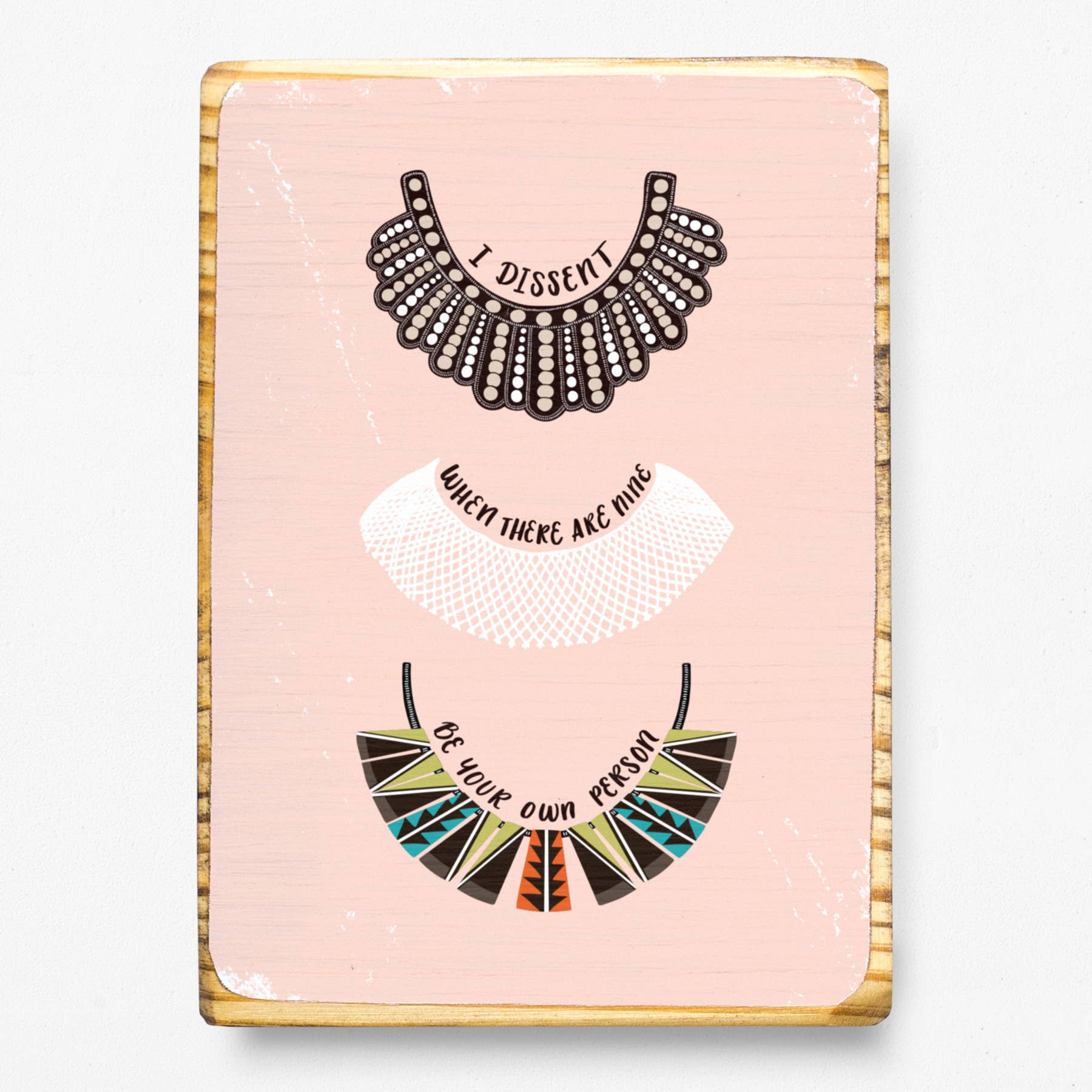 Ruth Bader Ginsburg (RBG) Dissent Collar - Wood Art – National Women's ...